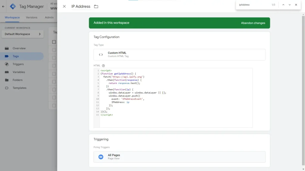 How to Collect IP Addresses with Google Tag Manager?